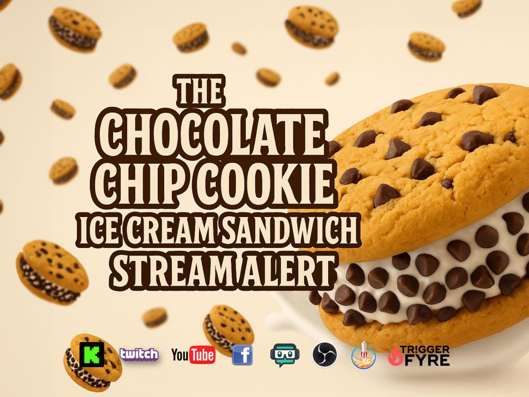 Chocolate Chip Cookie Ice Cream Sandwich Stream Alert - Full Screen ...
