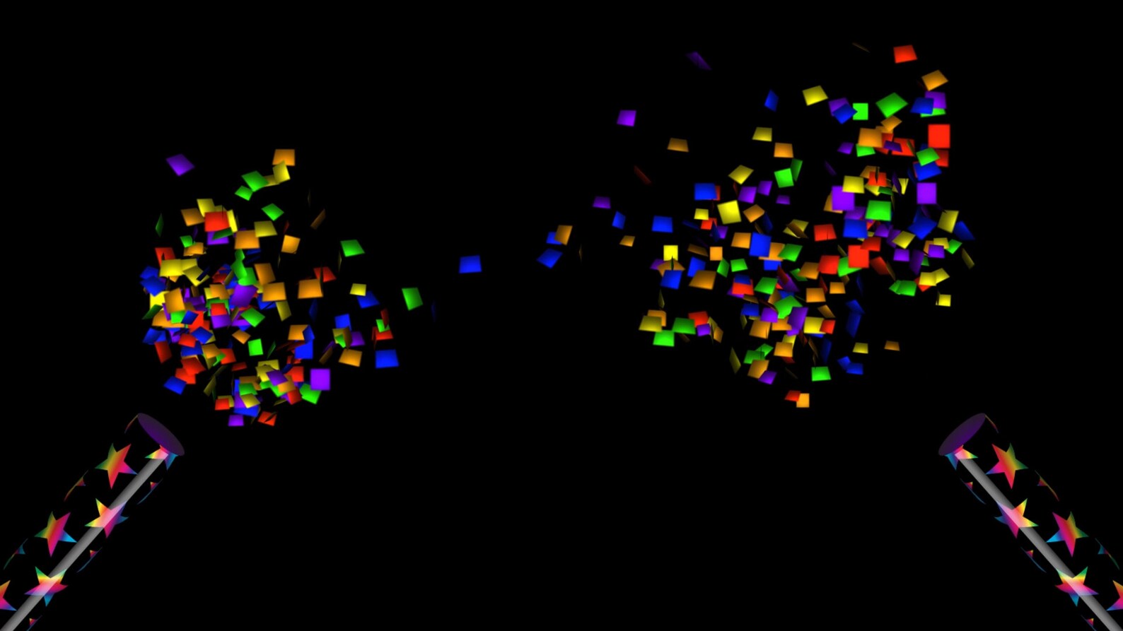 Rainbow Confetti Cannons Stream Overlay Park - Animated Party Poppers ...