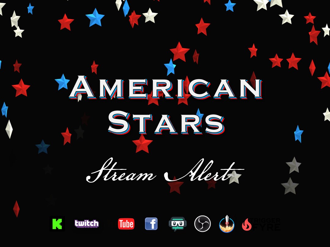 American Stars Stream Alert - Full Screen Animated Red, White, and Blue ...
