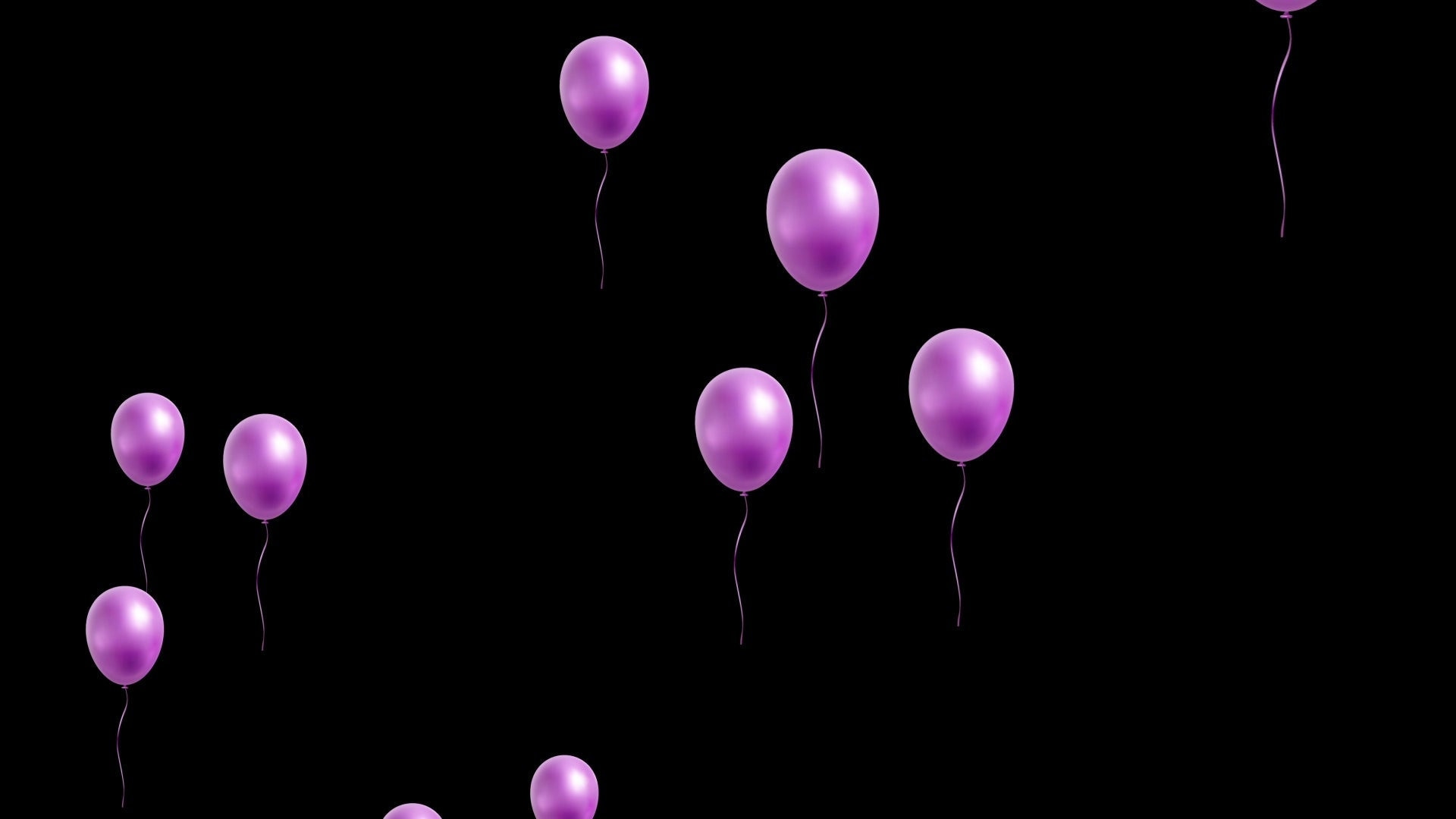 Purple Balloons Effect Birthday Stream Alert Full Screen Animated ...