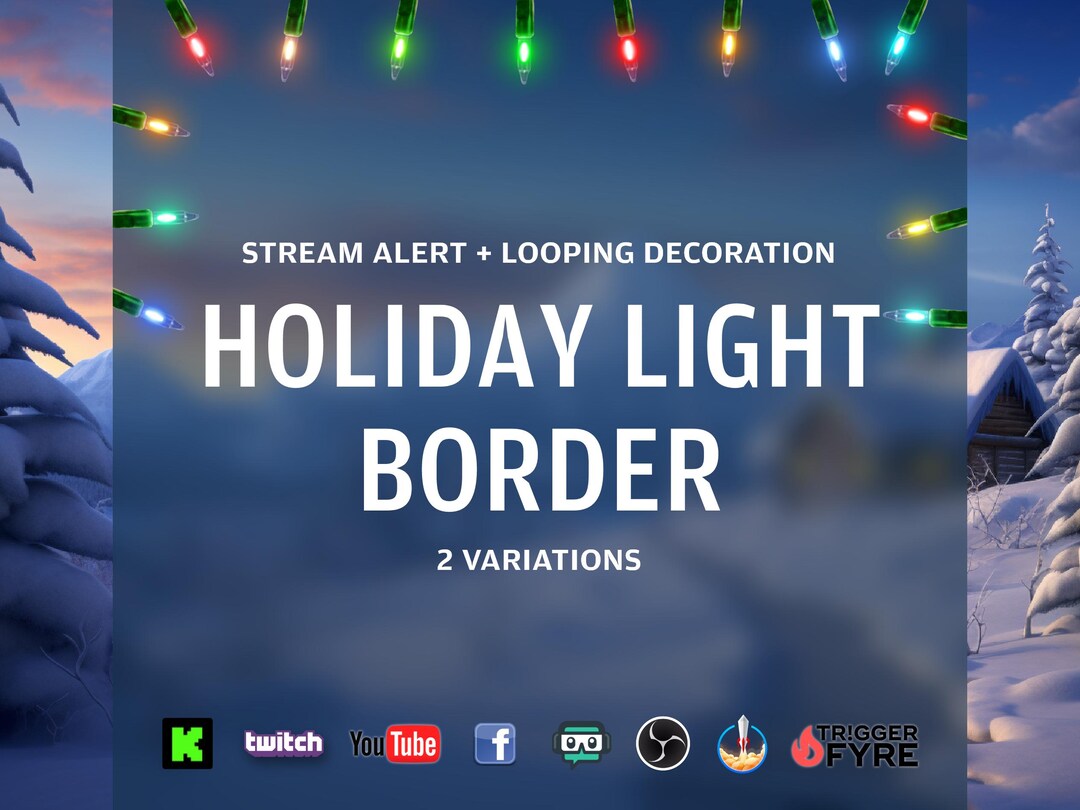 Holiday Light Border Stream Pack - Looping Decoration and Alert - Full ...