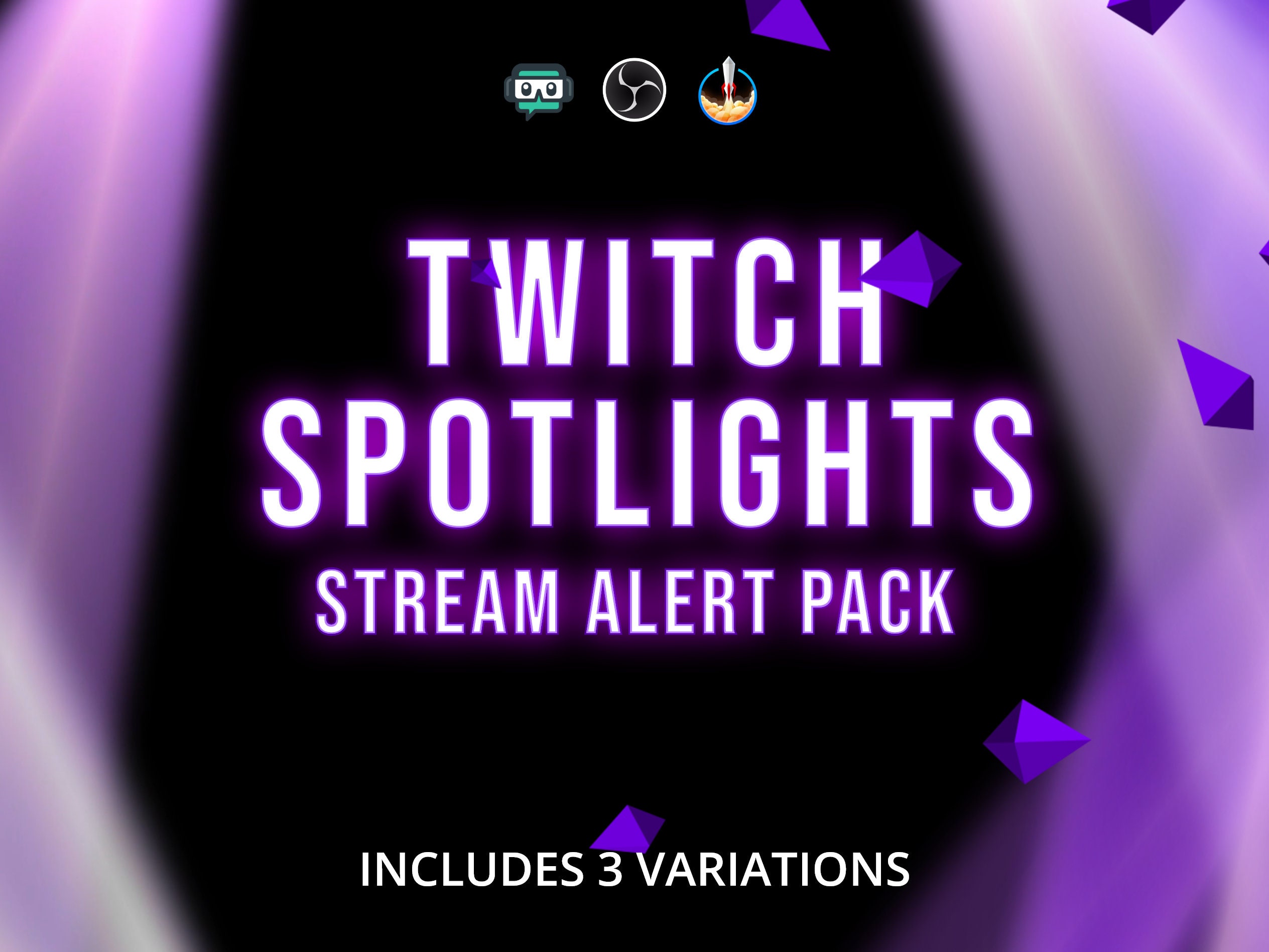 Twitch Spotlights Stream Alert Pack Three Animated Overlays With ...