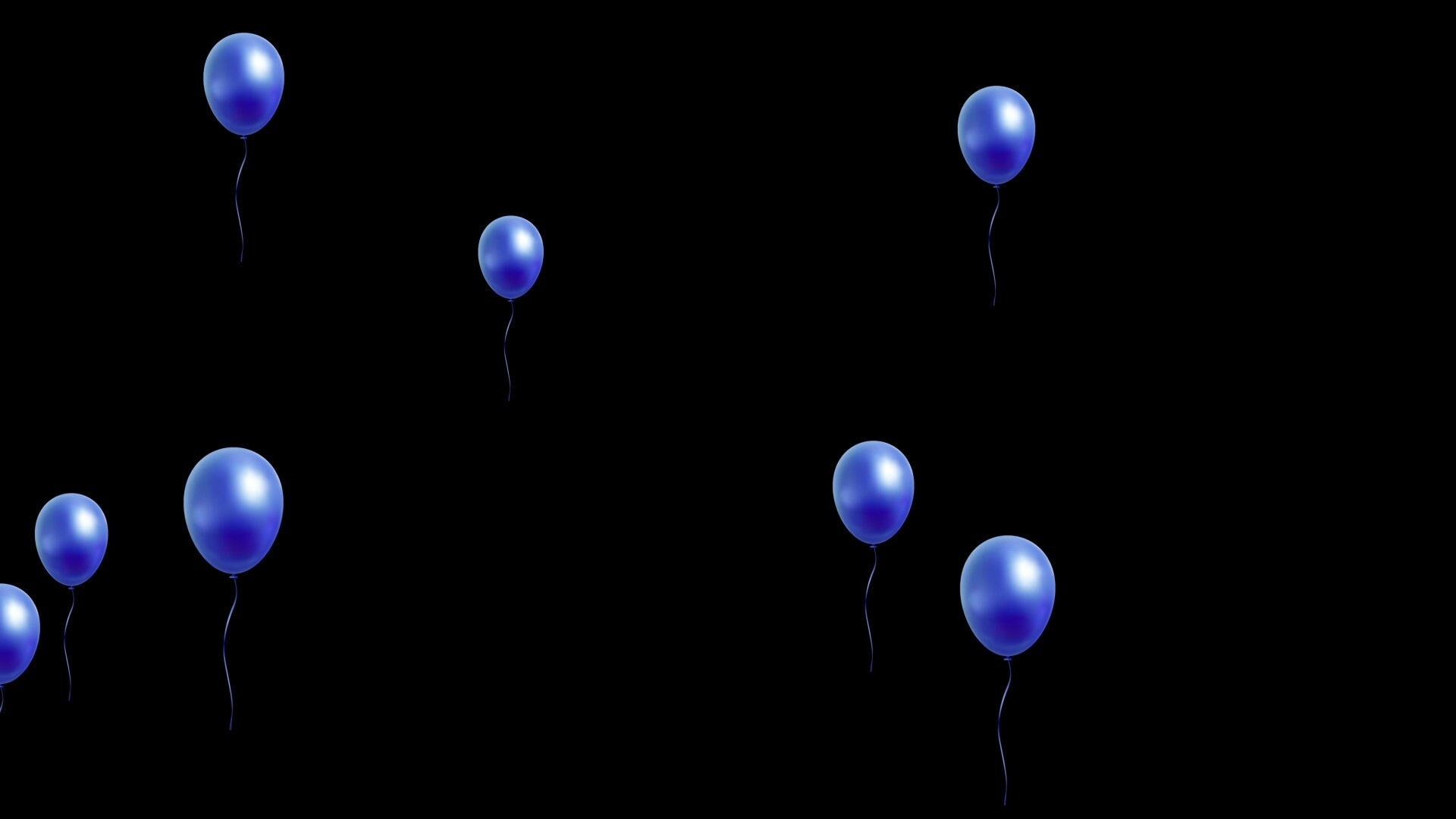 Floating Blue Balloons - Birthday Stream Effect - Transparent Animated ...