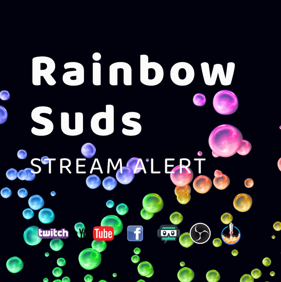 Rainbow Suds Stream Alert - Full Screen Animated Overlay W/transparent ...