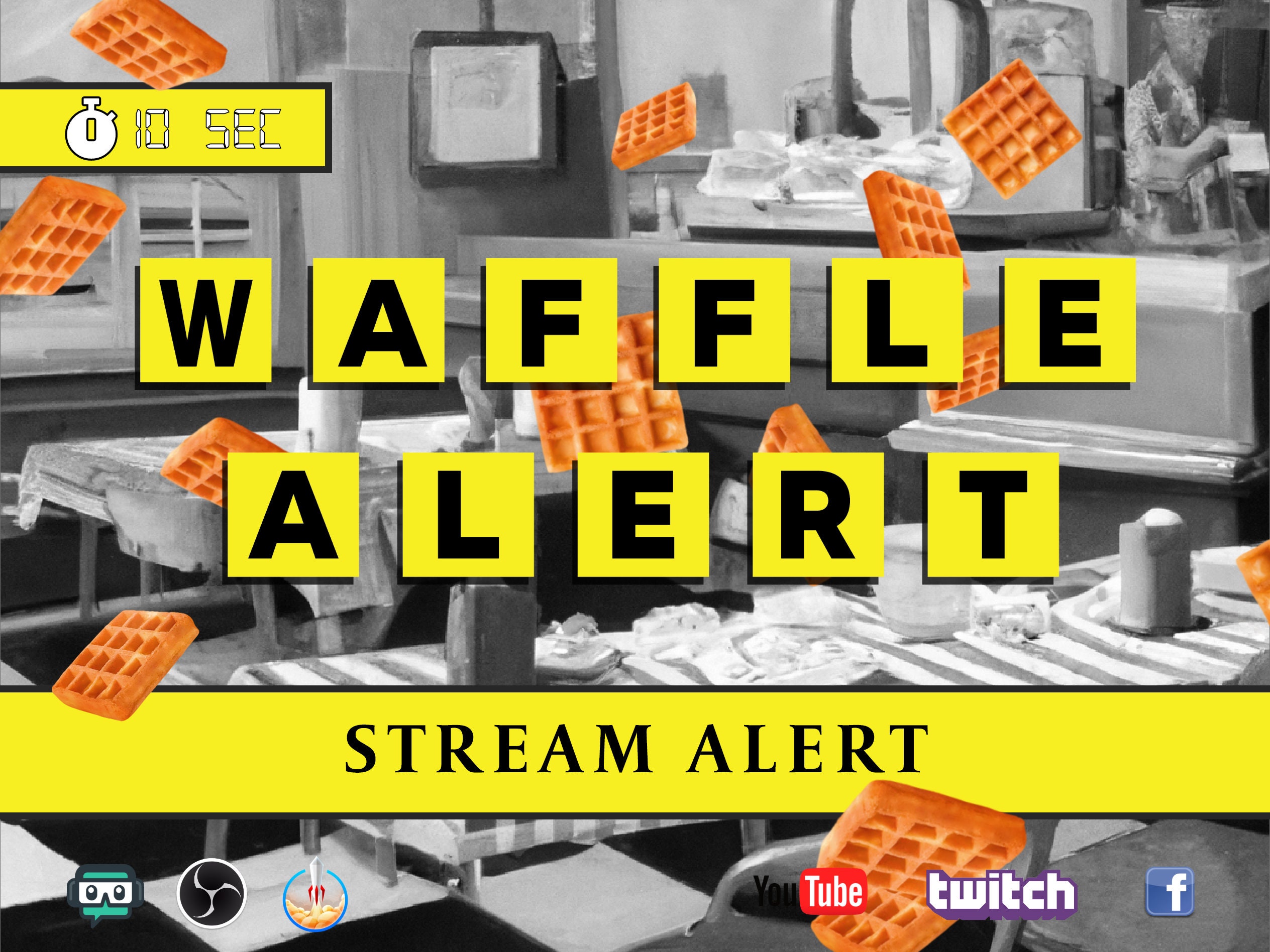 Waffle Drop Stream Alert Raining Waffles Effect 1920x1080 Full Screen ...