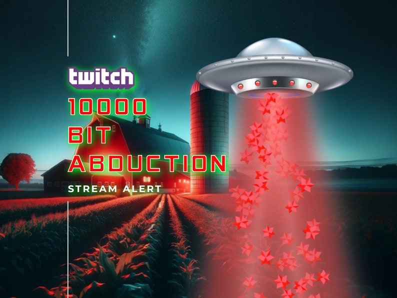 Bit Abduction Alert Pack Twitch Cheer Bundle Includes 5 UFO Effects 1920x1080 Full Screen ...