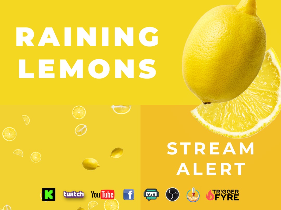 Raining Lemons Stream Alert Full Screen Animated Citrus - Etsy