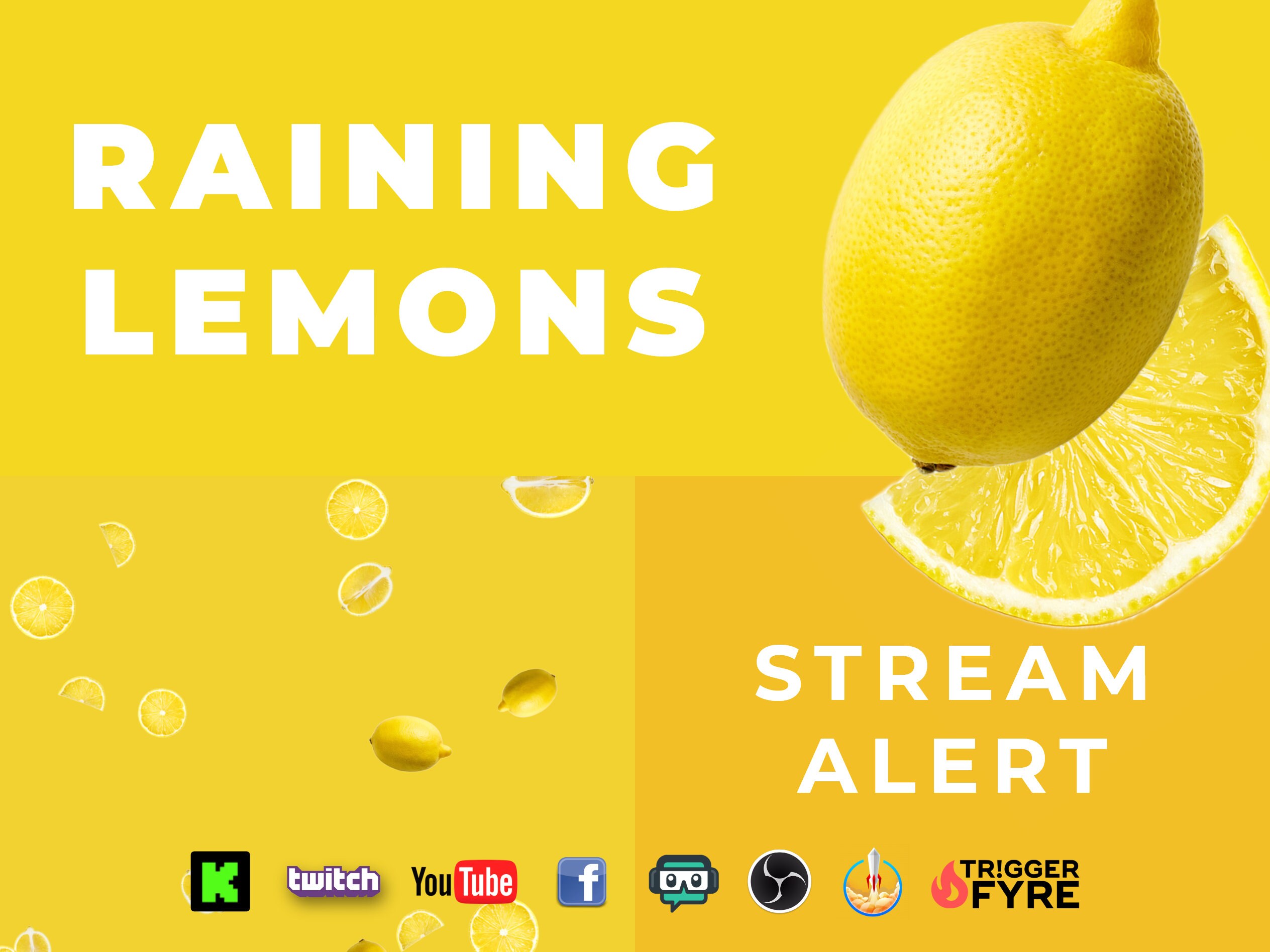 Raining Lemons Stream Alert Full Screen Animated Citrus - Etsy