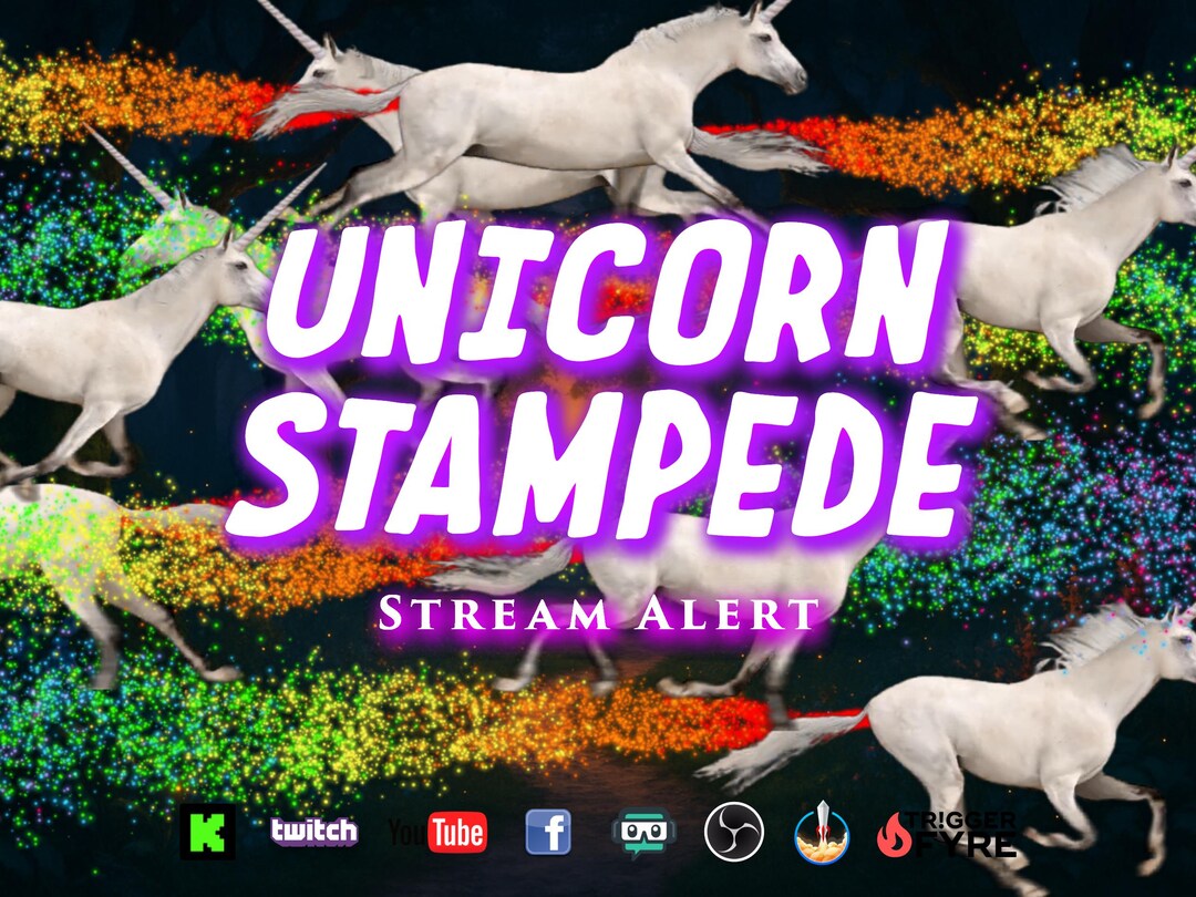 Unicorn Stampede Stream Alert - Full Screen Animated Overlay With ...