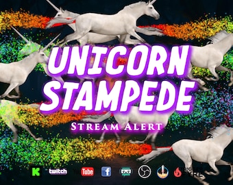Unicorn Stampede Stream Alert - Full Screen Animated Overlay With ...