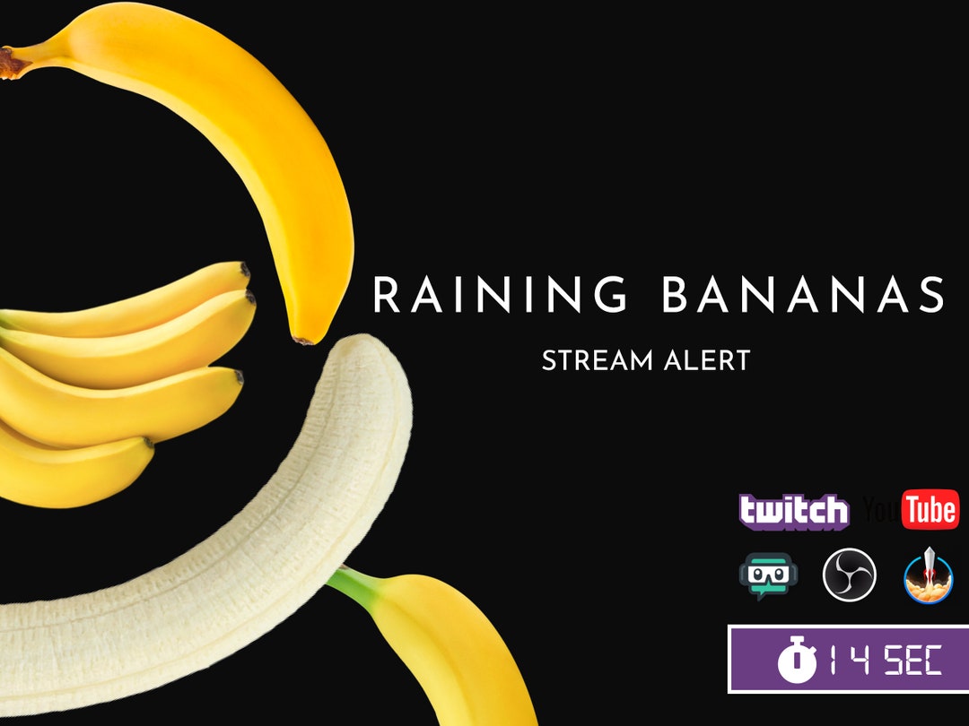 Raining Bananas Stream Overlay - Animated Alert - Banana Drop - Full ...