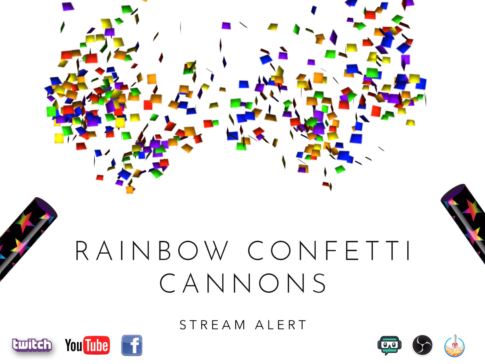 Confetti Stream Effect Rainbow Party Popper Cannons Sound Full Screen ...
