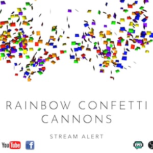 Confetti Stream Effect Rainbow Party Popper Cannons Sound Full Screen ...