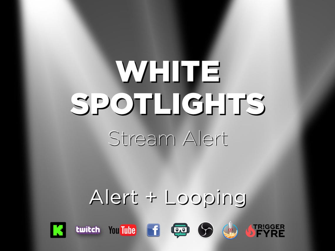 White Spotlights Stream Effects - Loop & Alert - 2 Full Screen Animated ...