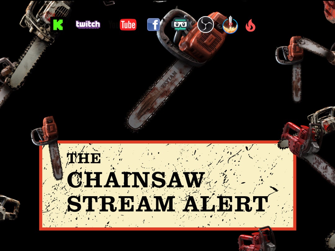 The Chainsaw Stream Alert - Animated Horror Effect - Transparent ...