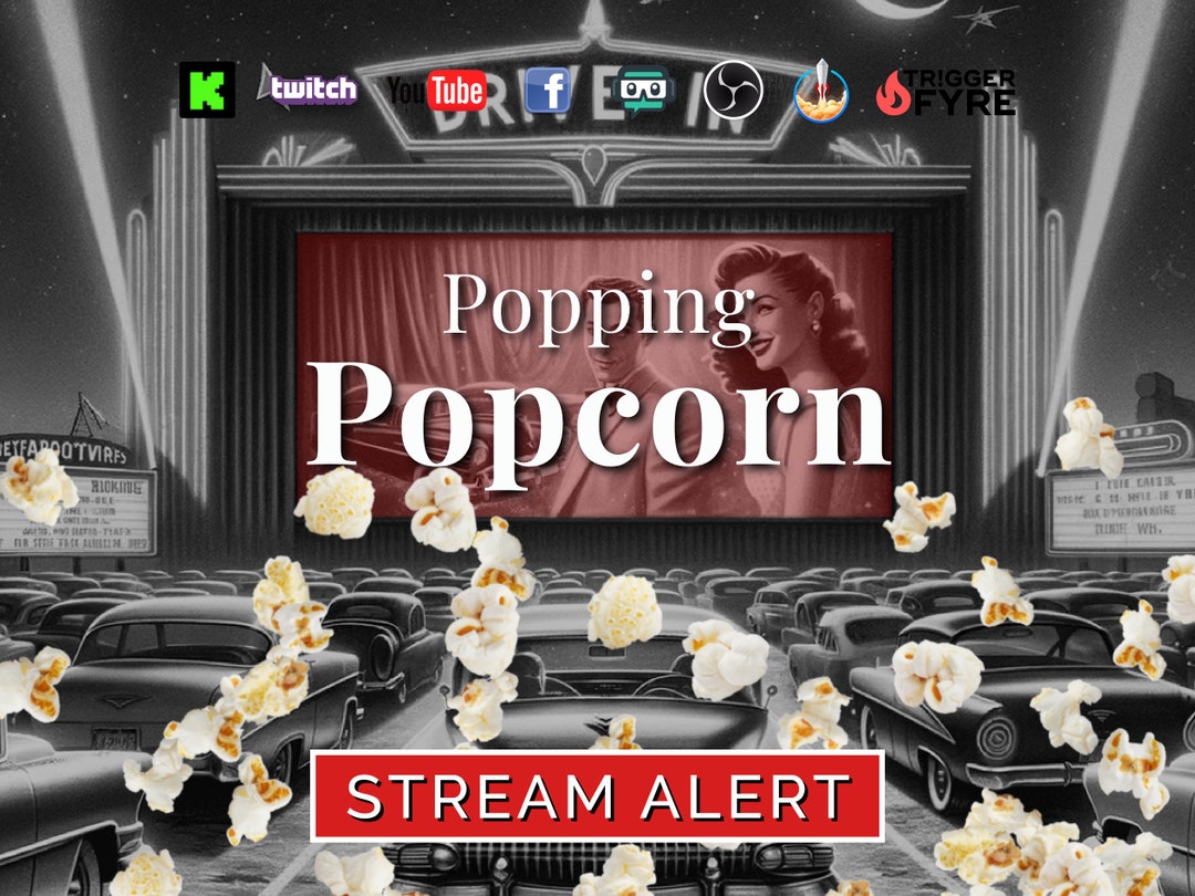 Popping Popcorn Stream Alert - Full Screen Animated Overlay With ...