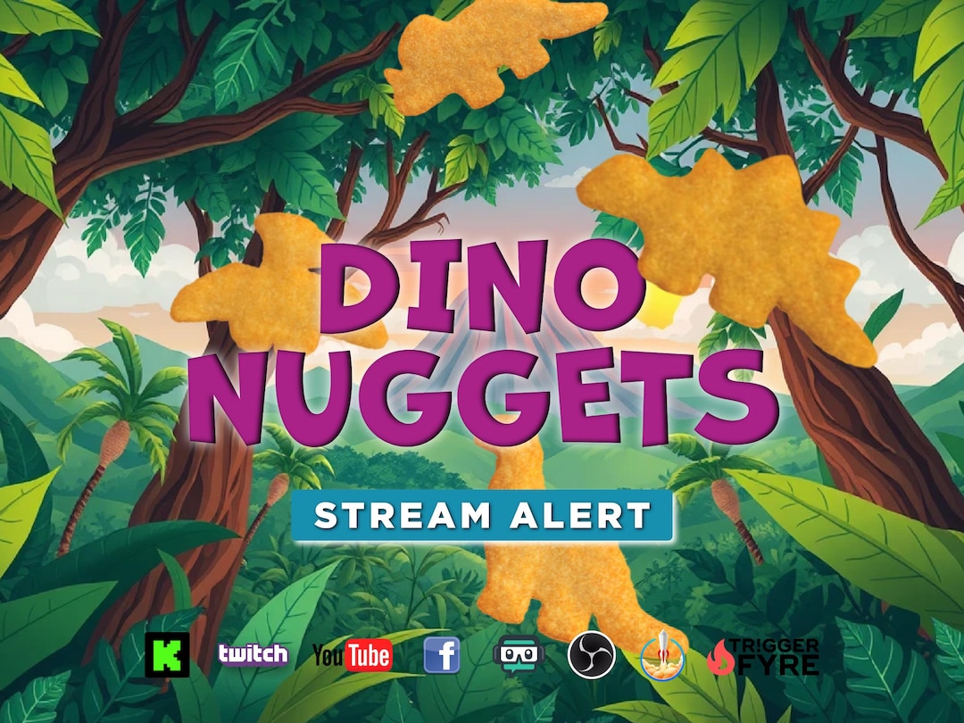 Dino Nuggets Stream Alert - Full Screen Animated Overlay With ...