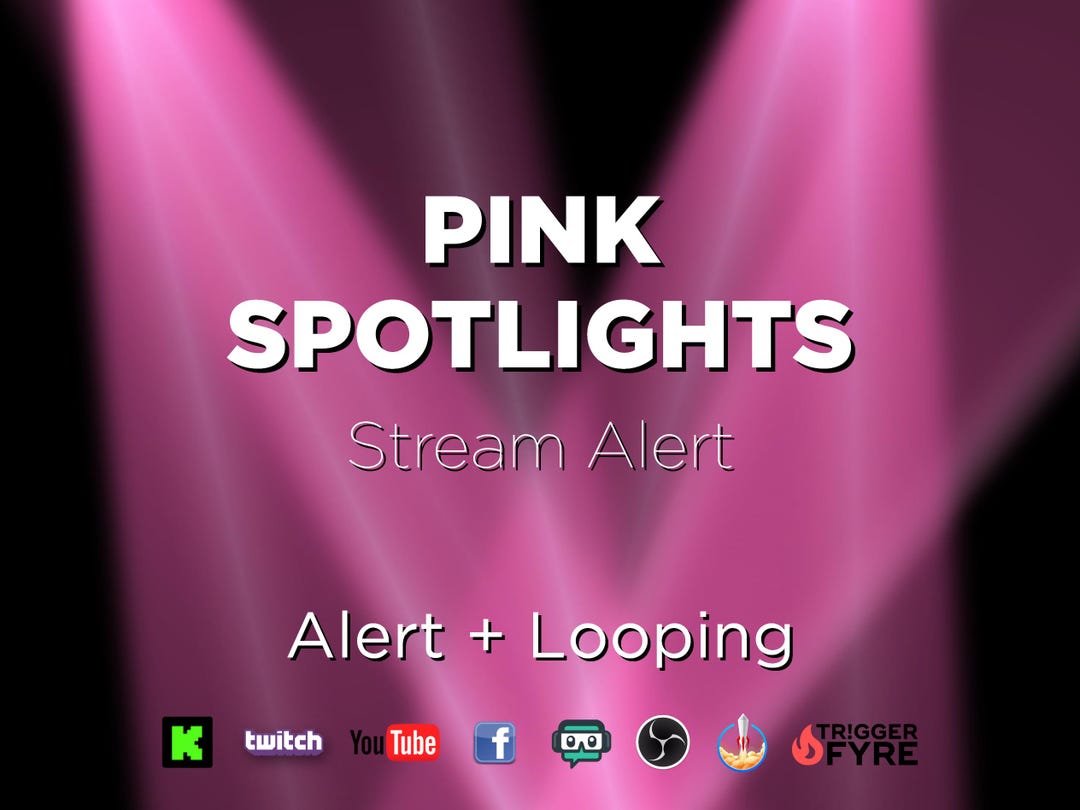 Pink Spotlights Stream Effects - Loop & Alert - 2 Cute Full Screen ...