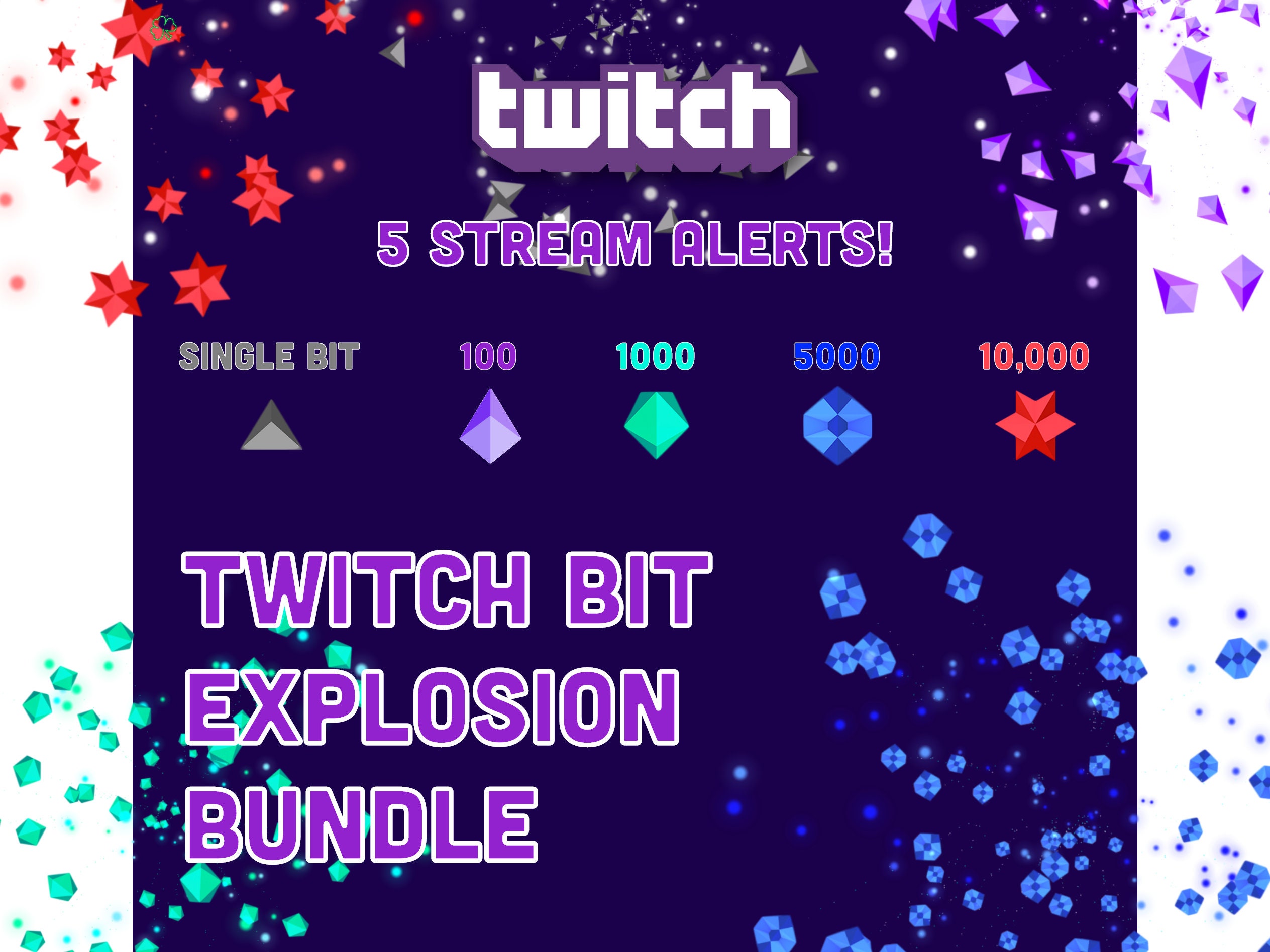 Twitch Cheer Alerts Bundle 5 Bit Explosions Full Screen Animated ...