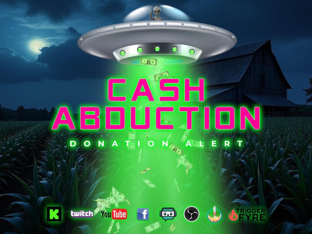Cash Abduction Donation Alert - UFO Stream Effect - Animated Overlay ...