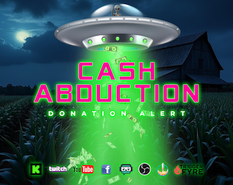 Cash Abduction Donation Alert - UFO Stream Effect - Animated Overlay ...