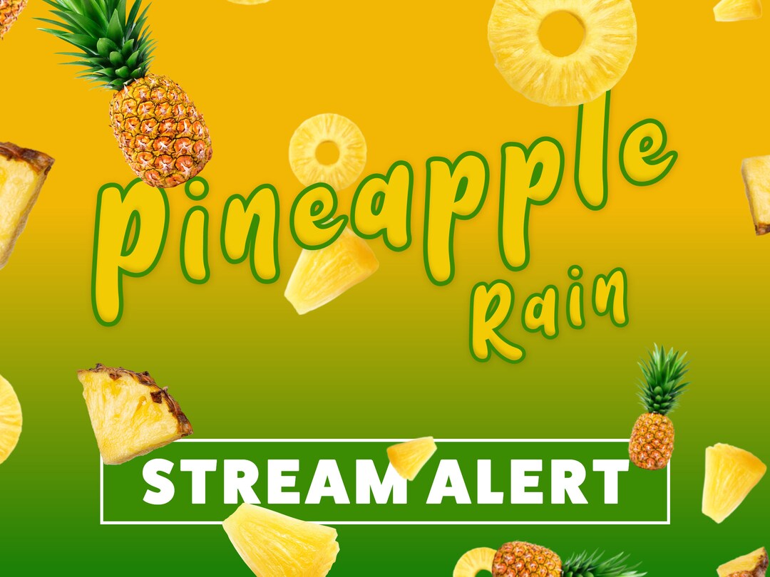Pineapple Rain Stream Alert - Tropical Fruit Shower - Animated Overlay ...