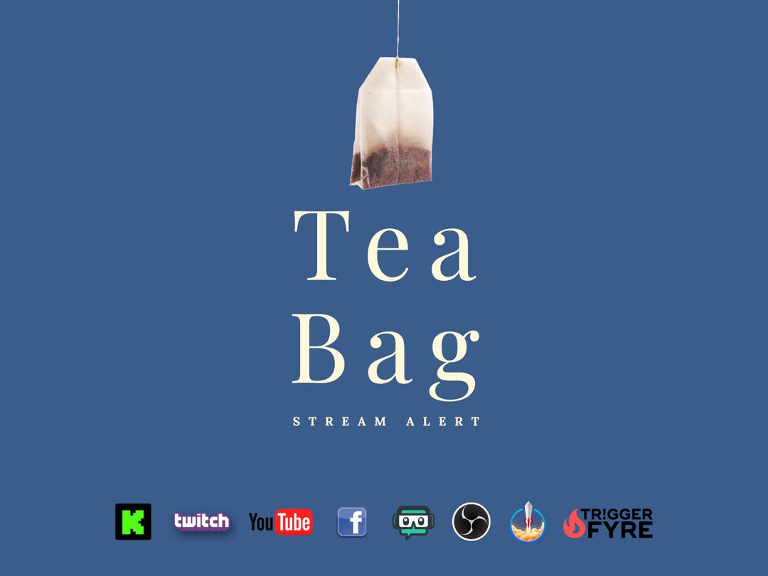 Tea Bag Stream Alert - Animated Overlay With Transparent Background ...