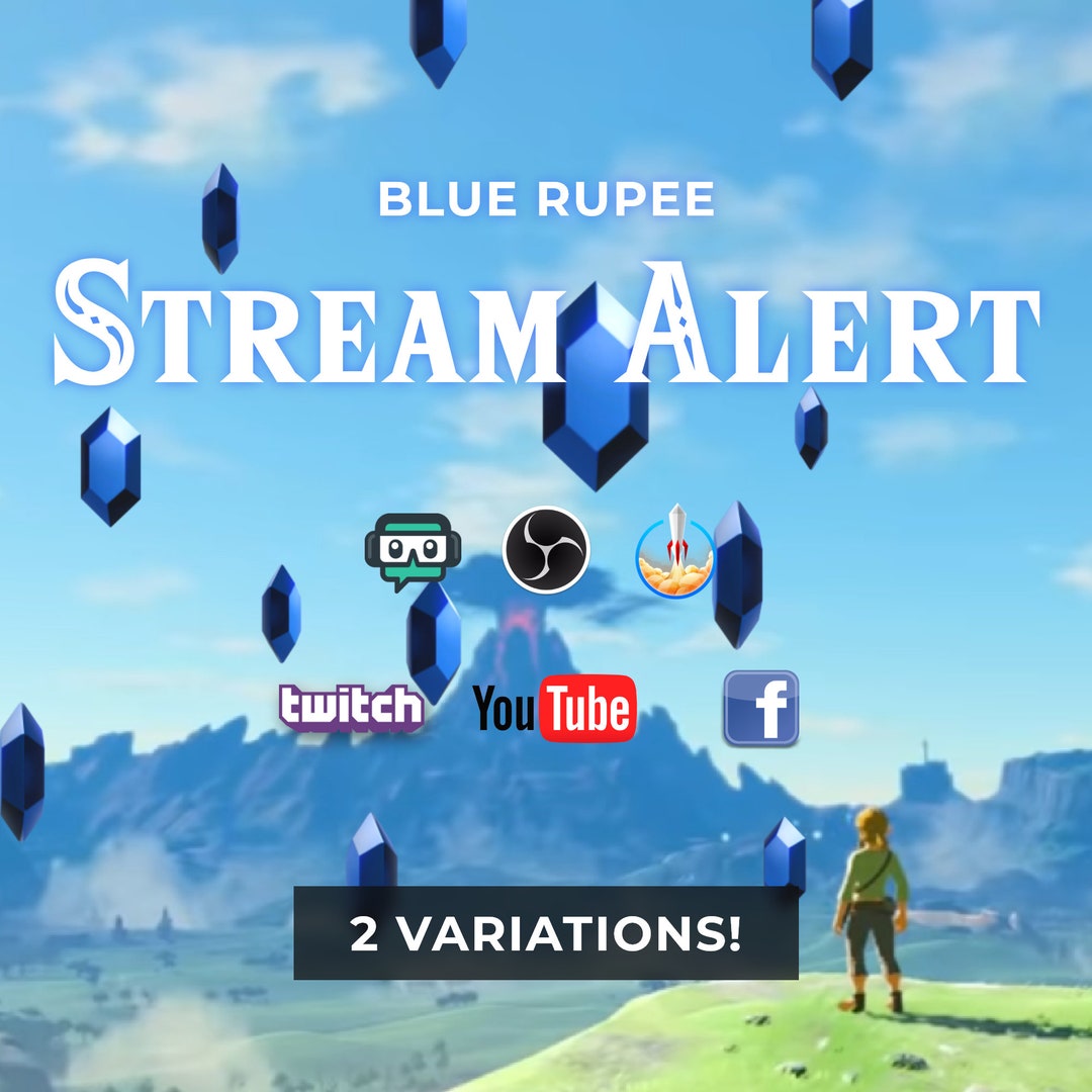 Blue Rupee Stream Alert Pack - 2 Full Screen 1920x1080 Animated ...