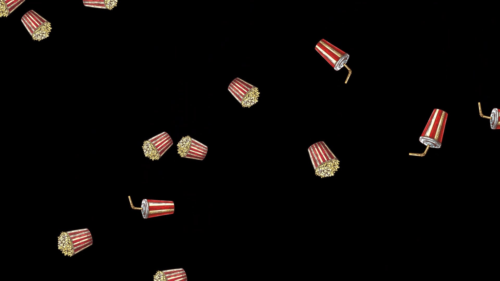 Retro Movie Snack Drop Overlay Drive-in Theater Rain Animated Full ...