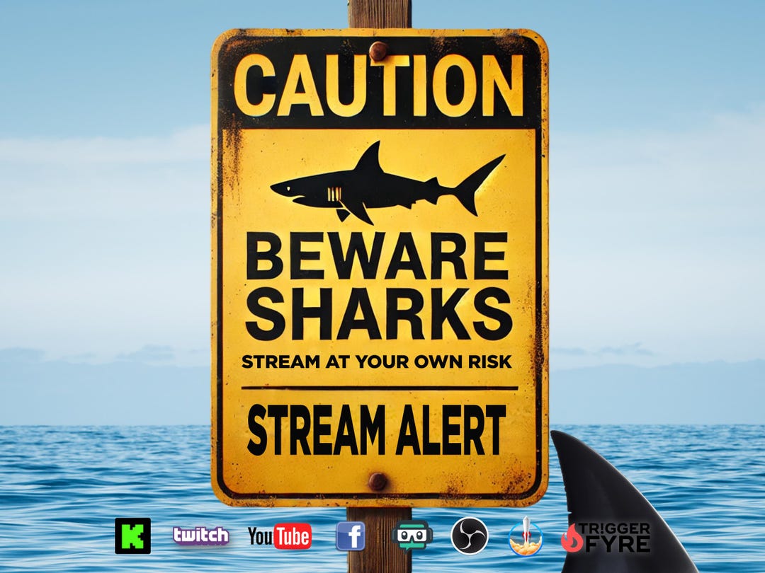 Shark Fin Stream Alert - Animated Overlay With Transparent Background ...