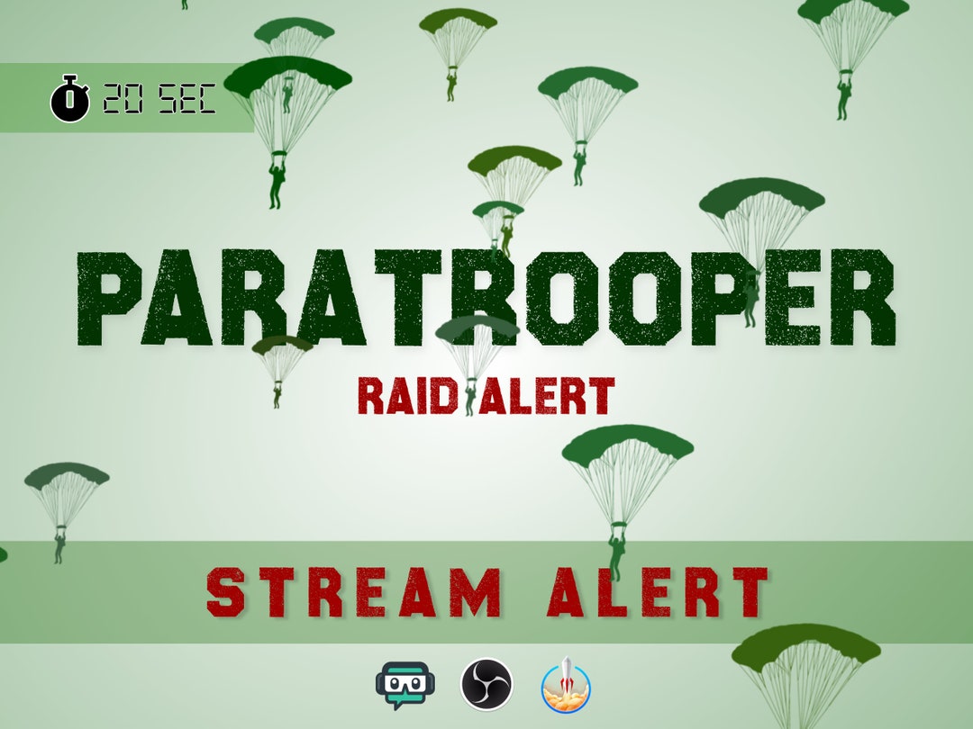 Raid Stream Alert - Paratroopers Dropping in - Full Screen Animated ...