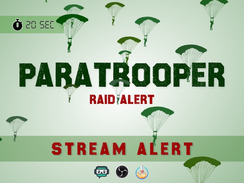 Raid Stream Alert - Paratroopers Dropping in - Full Screen Animated ...