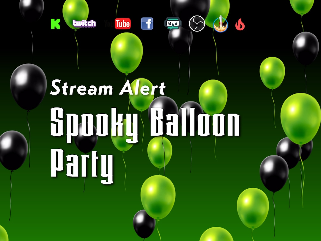 Spooky Balloon Party Stream Alert - Animated Floating Balloons W ...