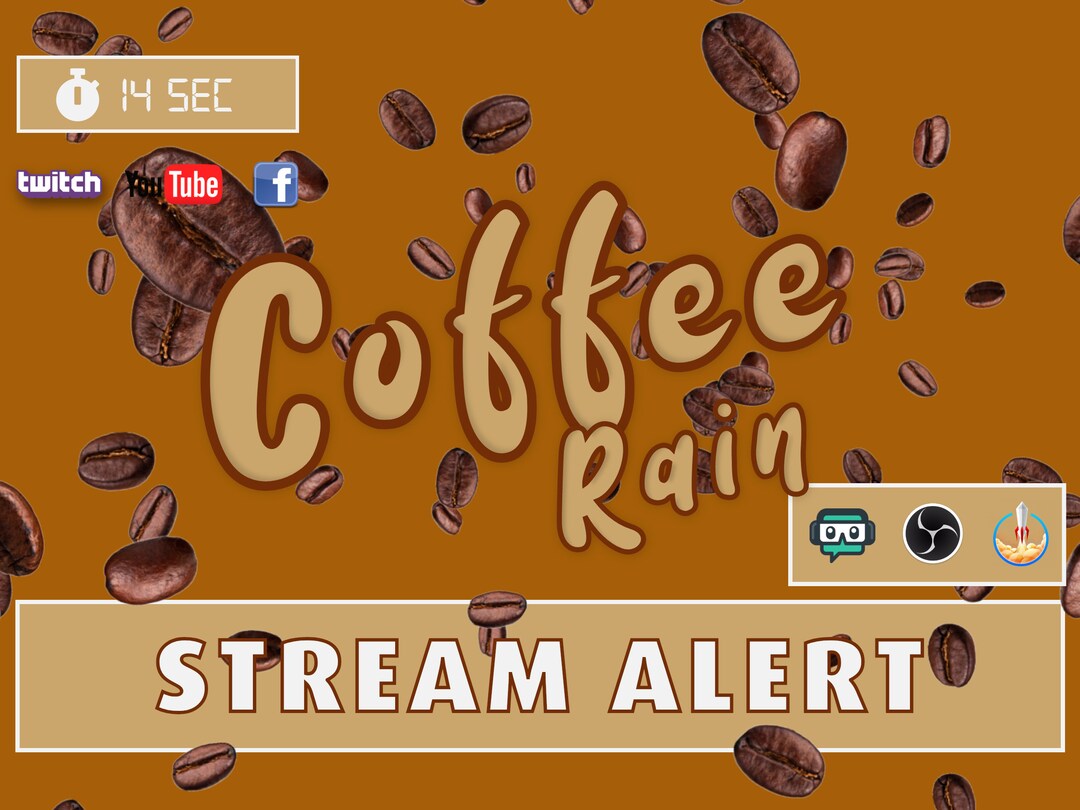 Coffee Bean Rain Stream Alert - Full Screen Animated Overlay With ...