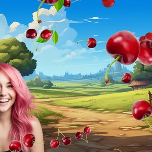 Raining Cherries Stream Alert - Red Cherry Drop Animated Overlay With ...