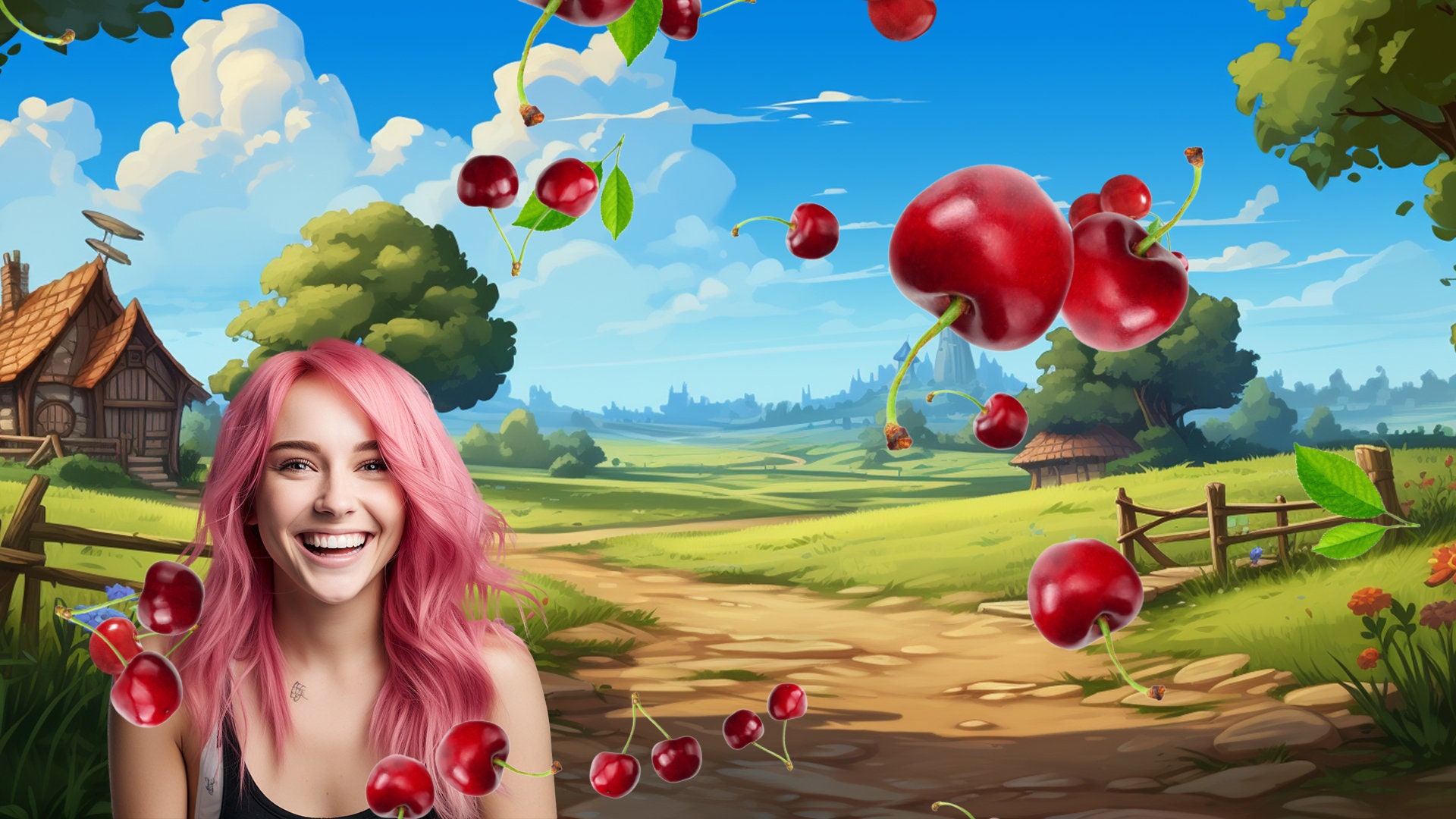 Raining Cherries Stream Alert - Red Cherry Drop Animated Overlay With ...