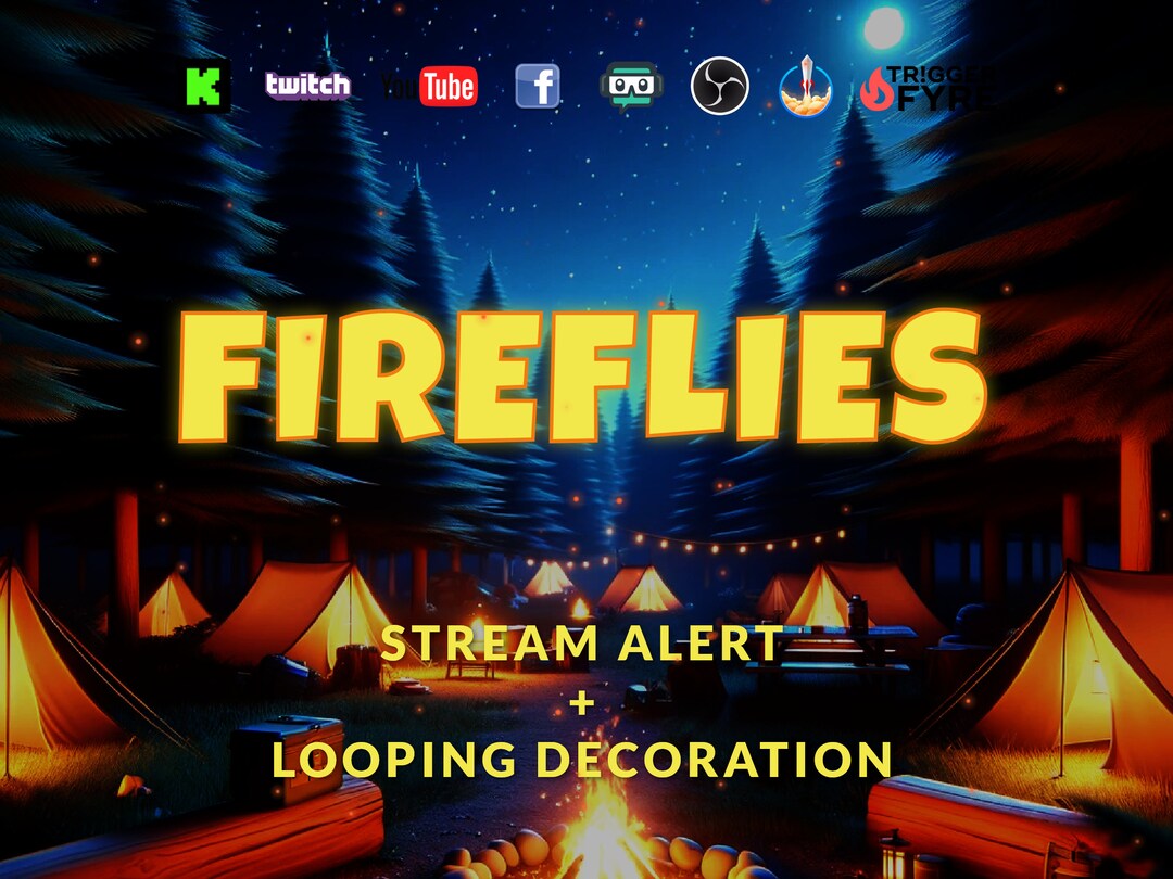 Fireflies Effect Pack - Stream Alert & Looping Decoration - Full Screen Animated Overlays With ...