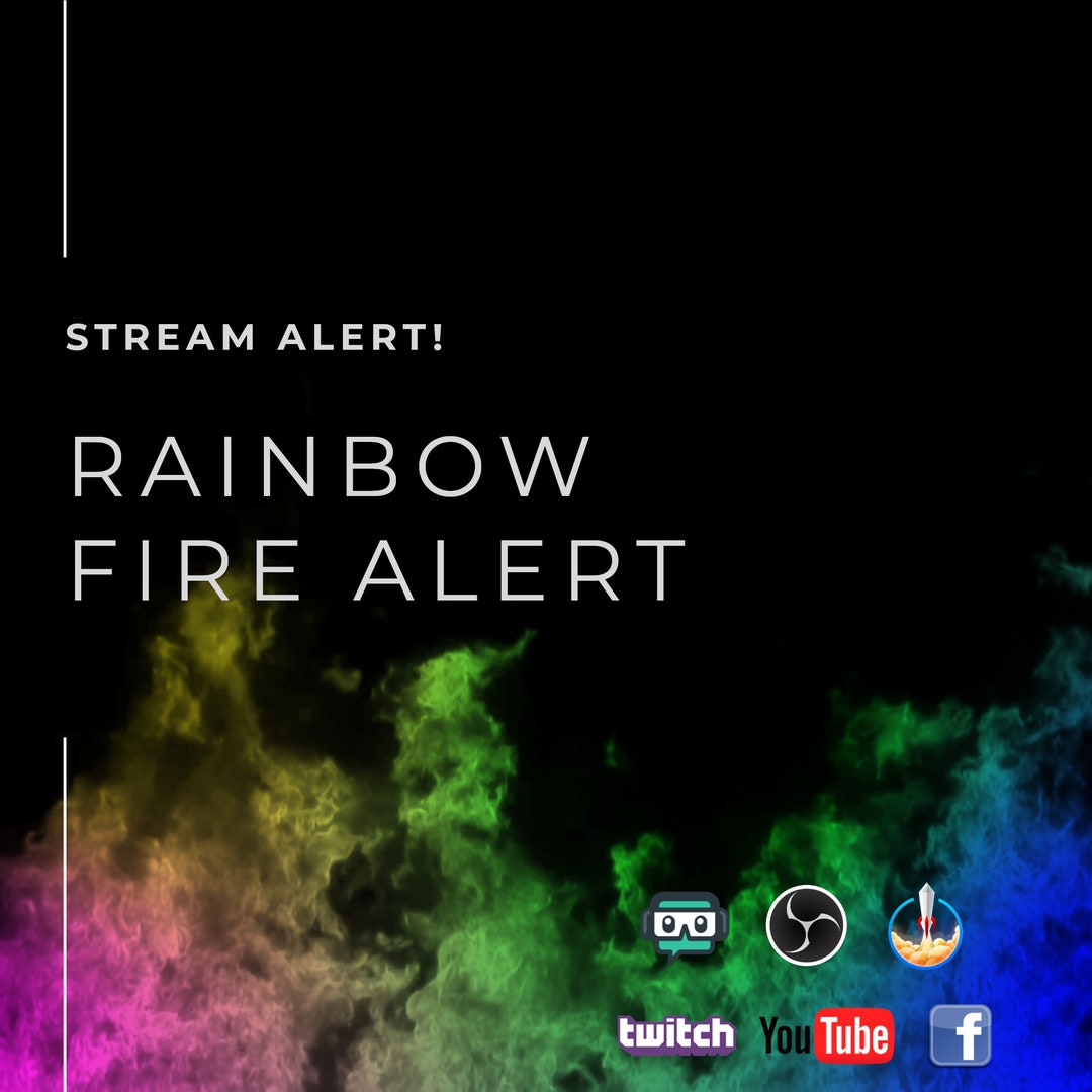 Rainbow Fire Stream Alert - Full Screen Animated Overlay W/ Transparent ...