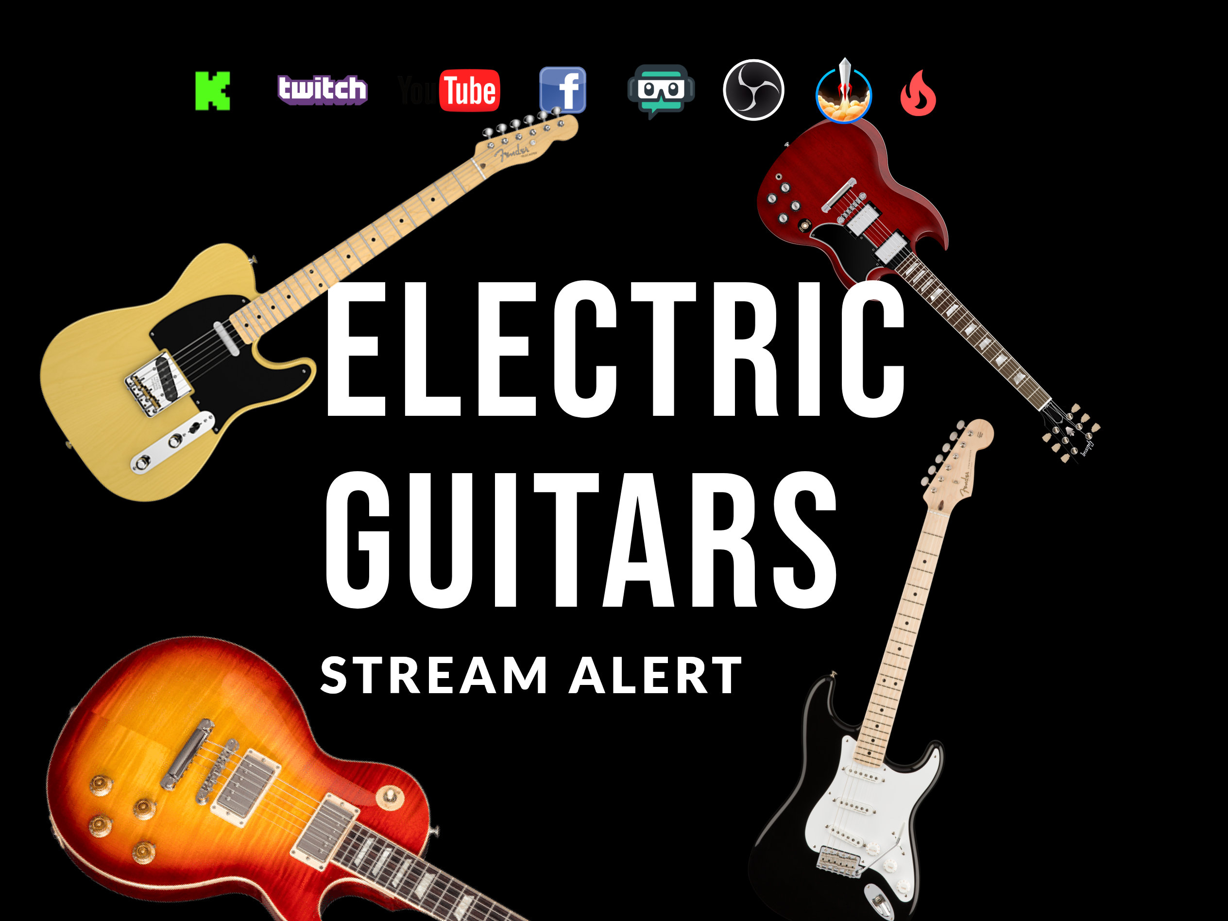Electric Guitars Stream Alert - Full Screen Animated Overlay With ...
