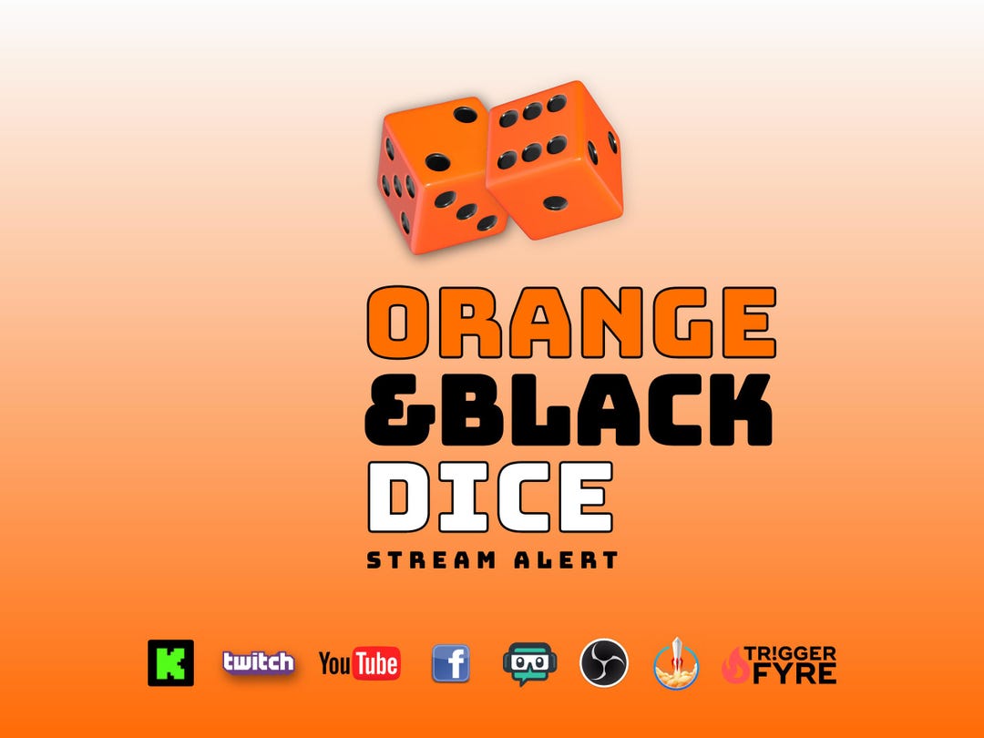 Orange & Black Dice Shower Stream Alert - Full Screen Animated Overlay ...