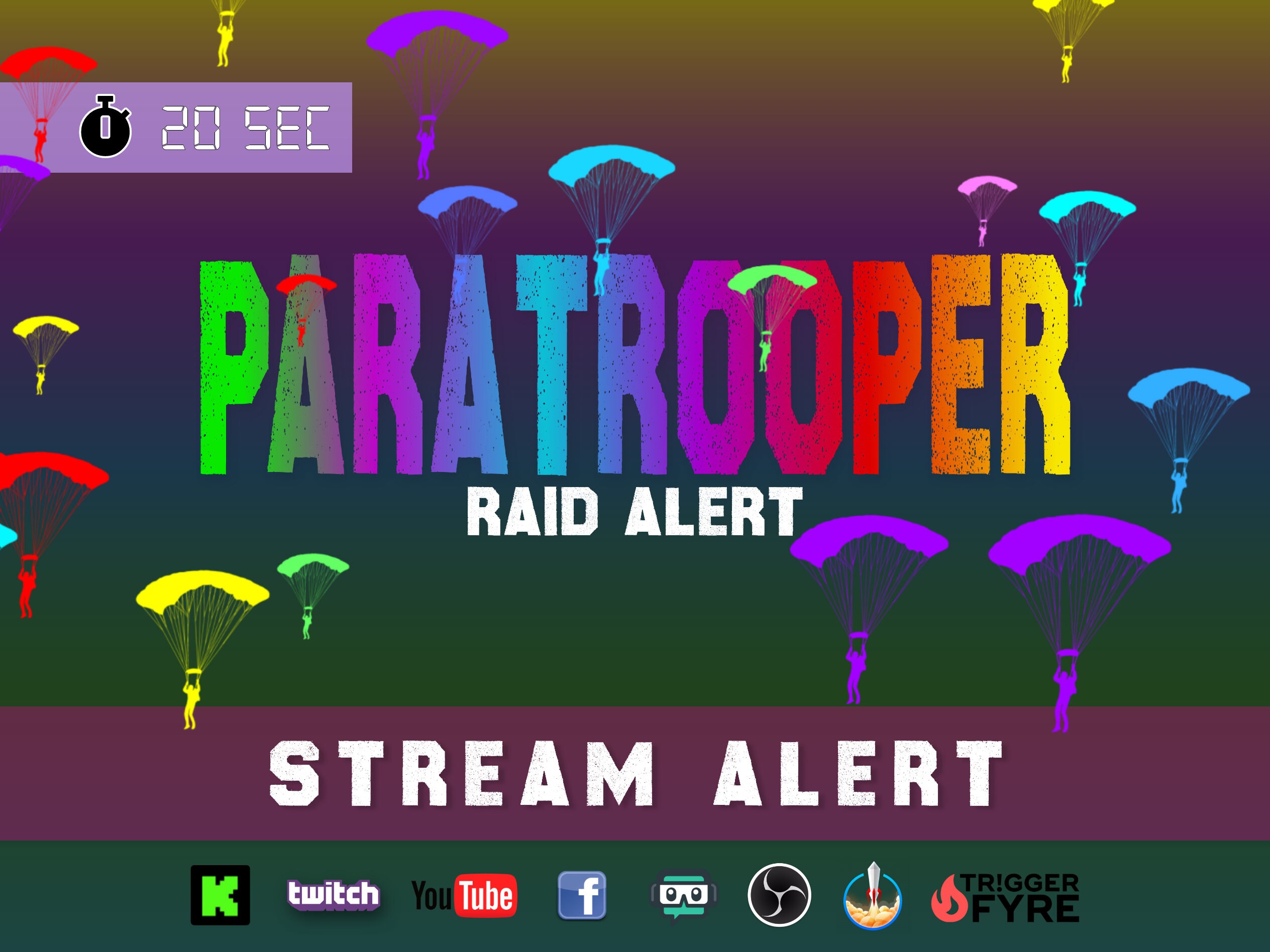 Rainbow Raid Stream Alert Full Screen Animated Overlay W/ Transparent ...