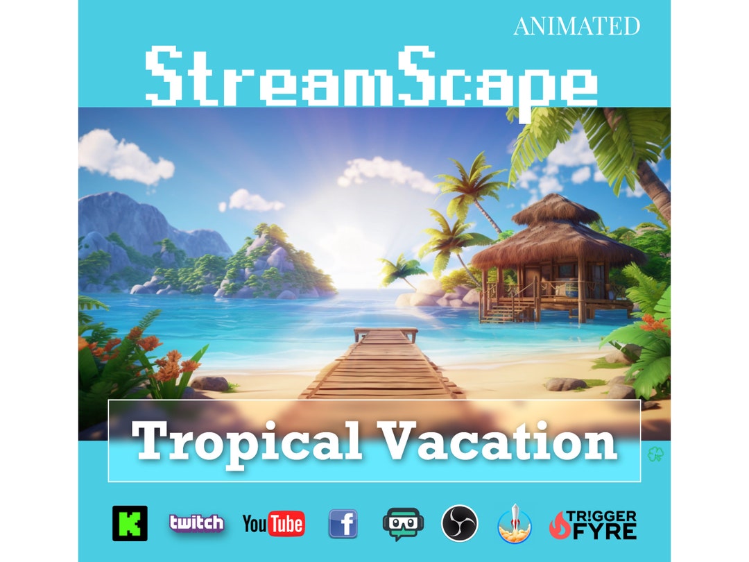 Summer Stream Background - Animated Tropical Vacation Scene - Full ...