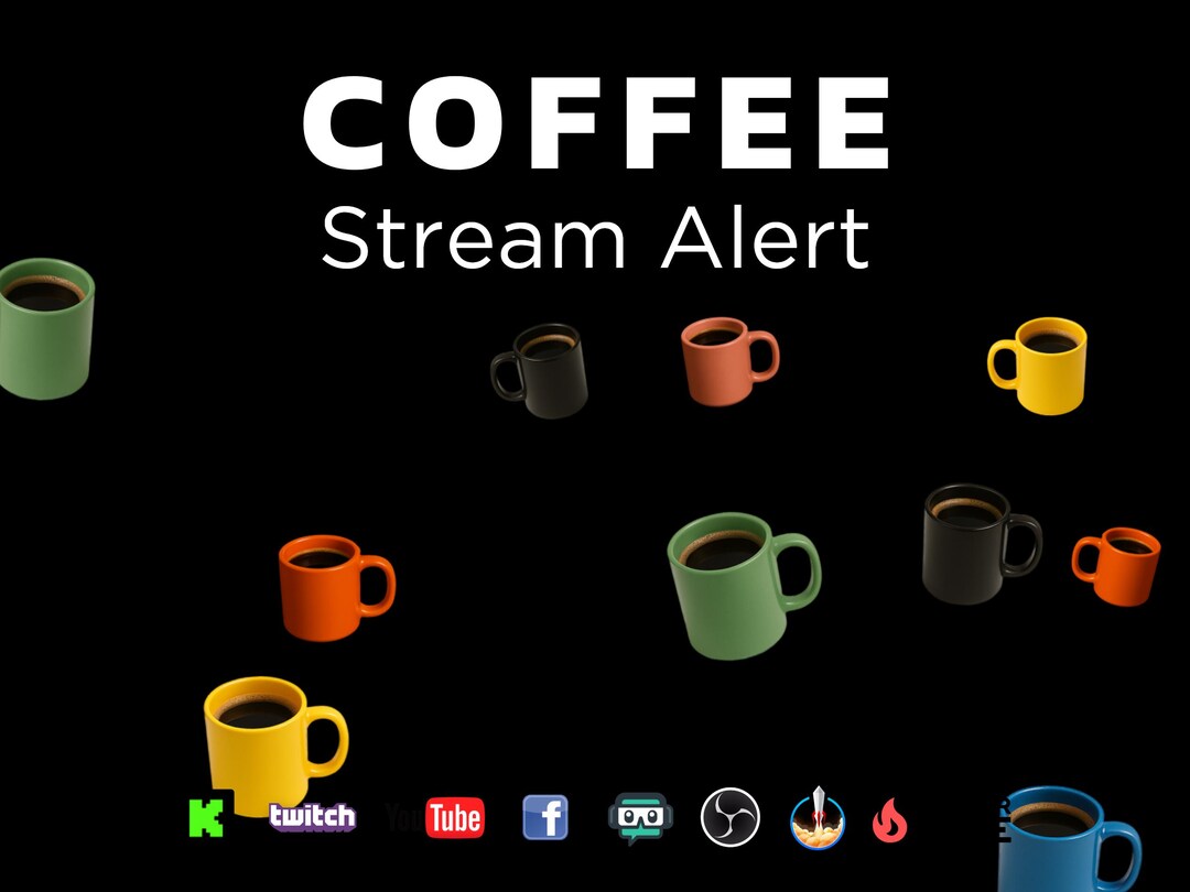Coffee Stream Alert - Full Screen Animated Java Cup Rain Overlay With ...