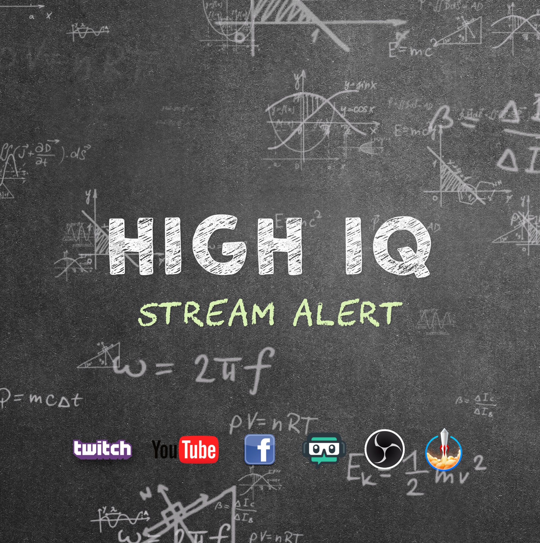 High IQ Stream Alert Animated Big Brain Math Equations - Etsy
