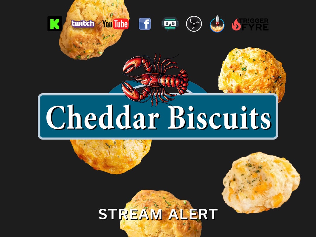 Cheddar Biscuit Drop Stream Alert - Full Screen Animated Food Overlay W ...