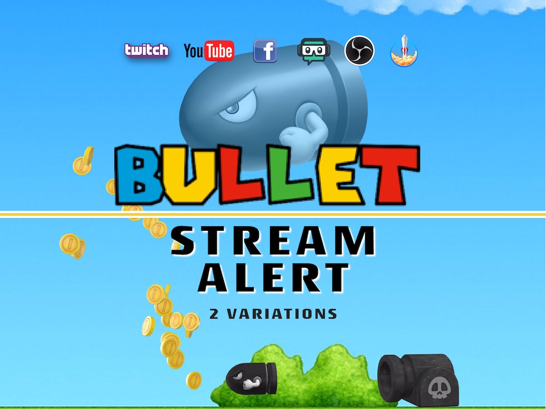 Donation Stream Alert - Bullet & Gold Coins Animated Overlay - Full ...