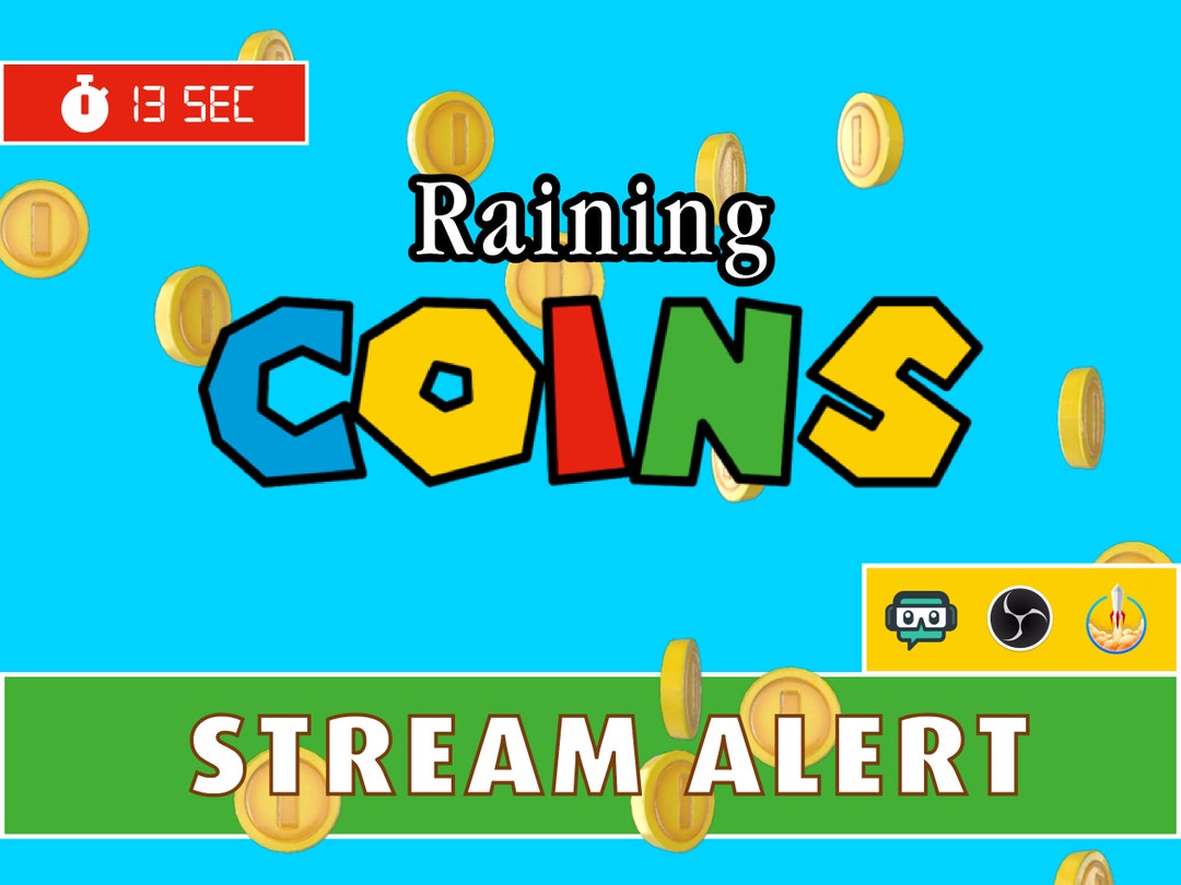 Raining Coins Stream Alert - Full Screen Animated Overlay With ...