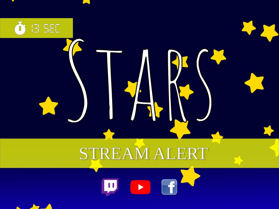 Star Fall Stream Alert - Full Screen Falling Stars Animated Overlay W ...