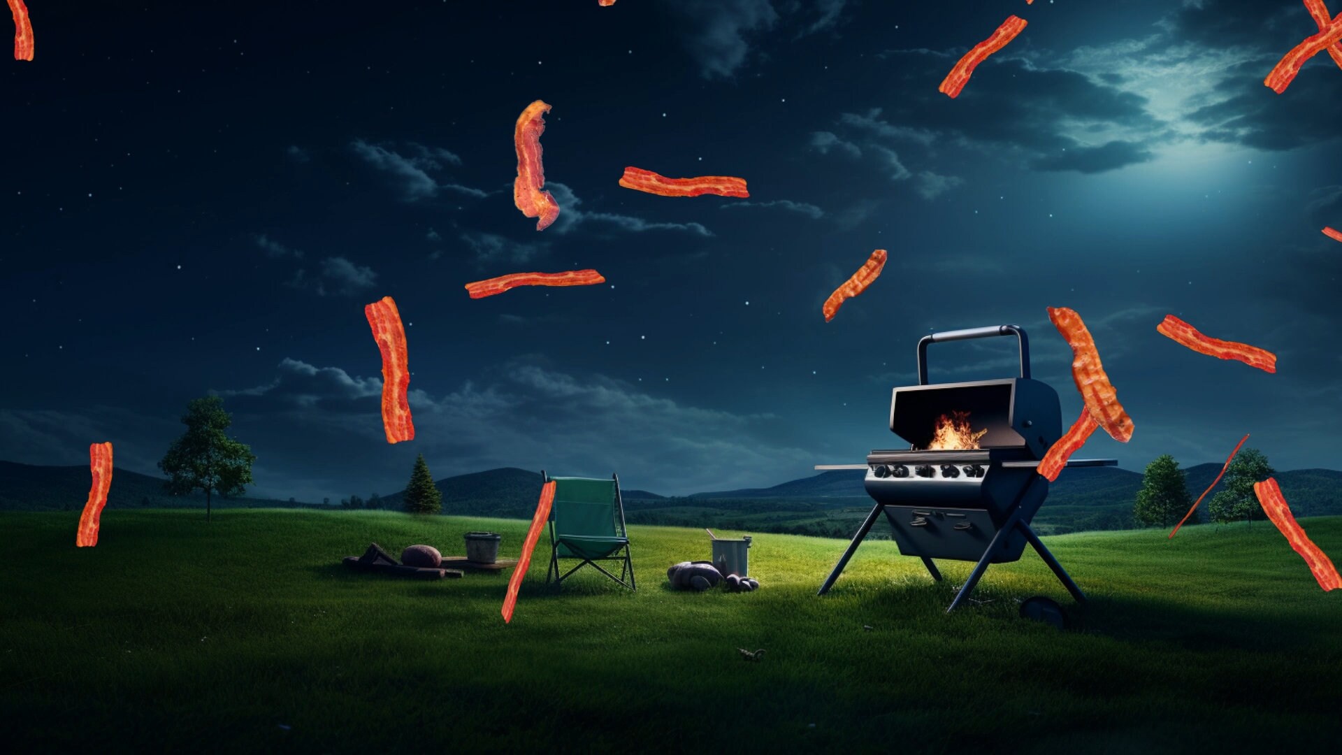 Bacon Rain Stream Alert Full Screen Animated Overlay With Transparent ...