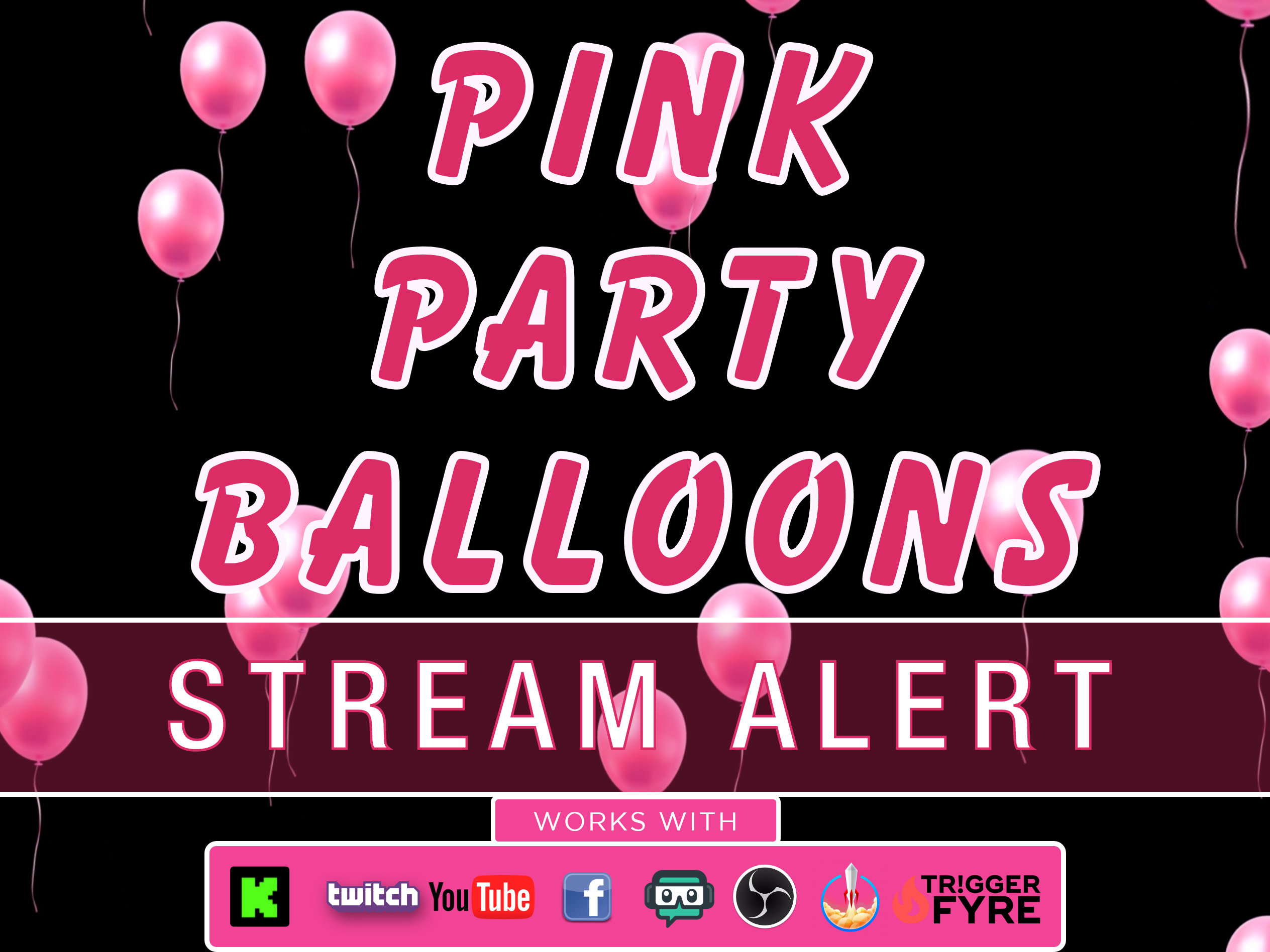 Floating Pink Balloons Effect - Birthday Stream - Transparent Animated ...